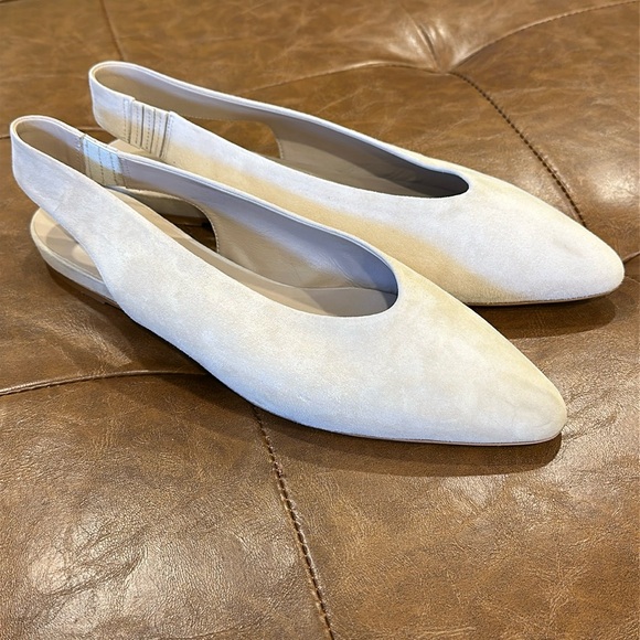 Everlane | Shoes | Everlane The V Suede Pointed Toe Slingback Flats ...
